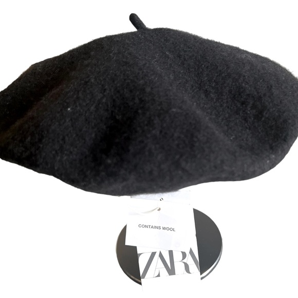 Zara | Accessories | Zara Black Beret Hat | Poshmark